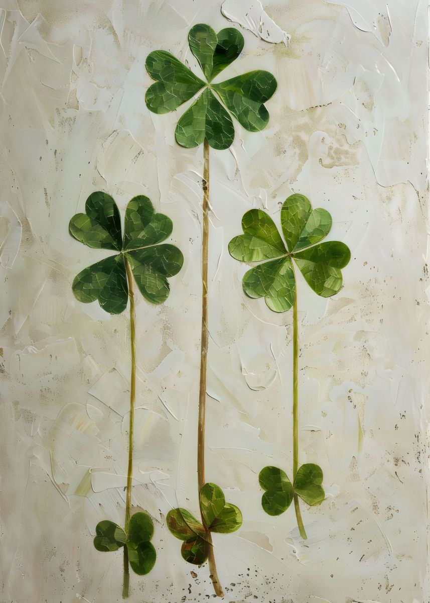 'Trio of Shamrocks' Poster, picture, metal print, paint by Silvie Art ...