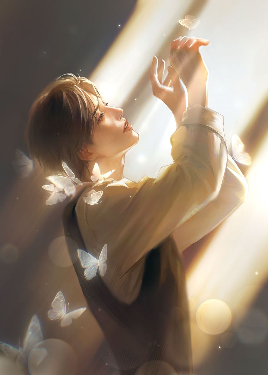 'Touching Light' Poster, picture, metal print, paint by Ziyan Zhixuan ...