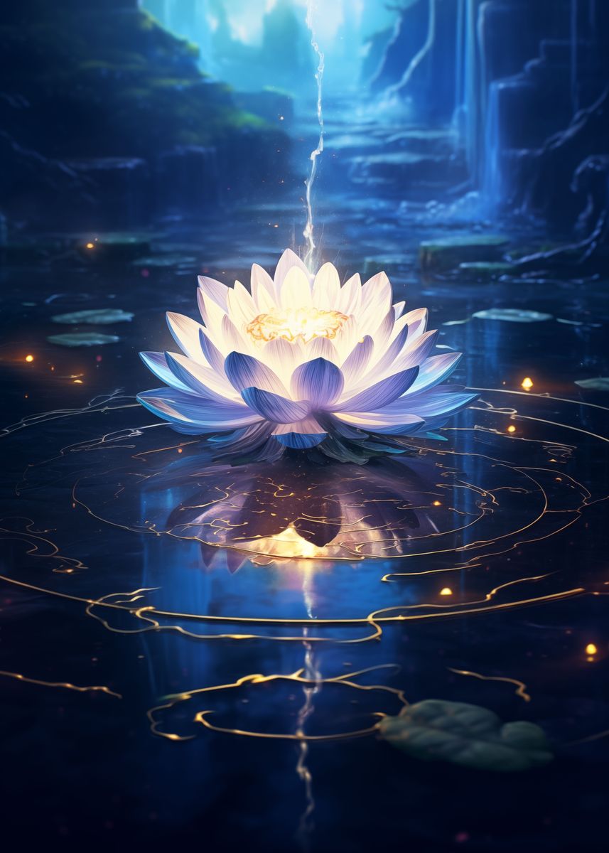 'Magic Lotus Flower' Poster, picture, metal print, paint by ELYussArt ...