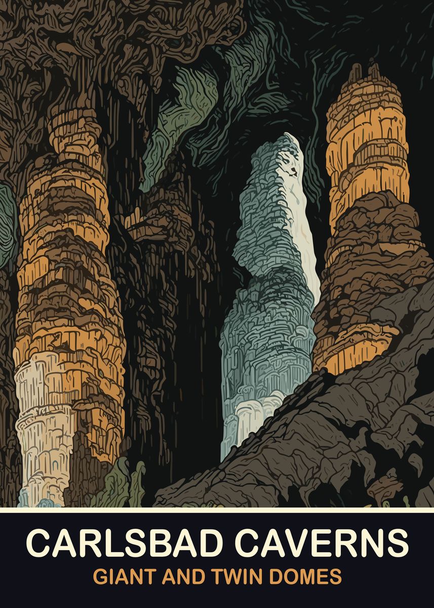 'Carlsbad Caverns' Poster, picture, metal print, paint by Long Shot ...