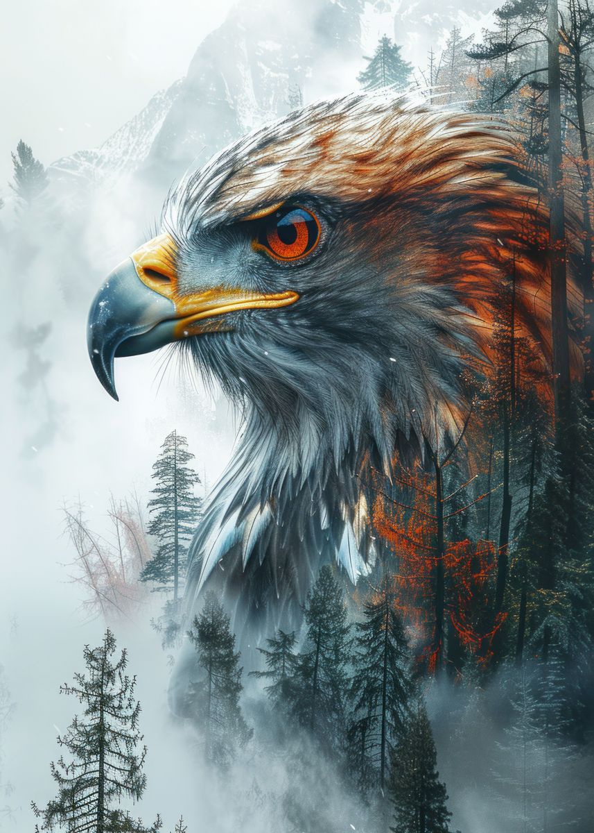 'Eagle' Poster, picture, metal print, paint by Byrdyak | Displate