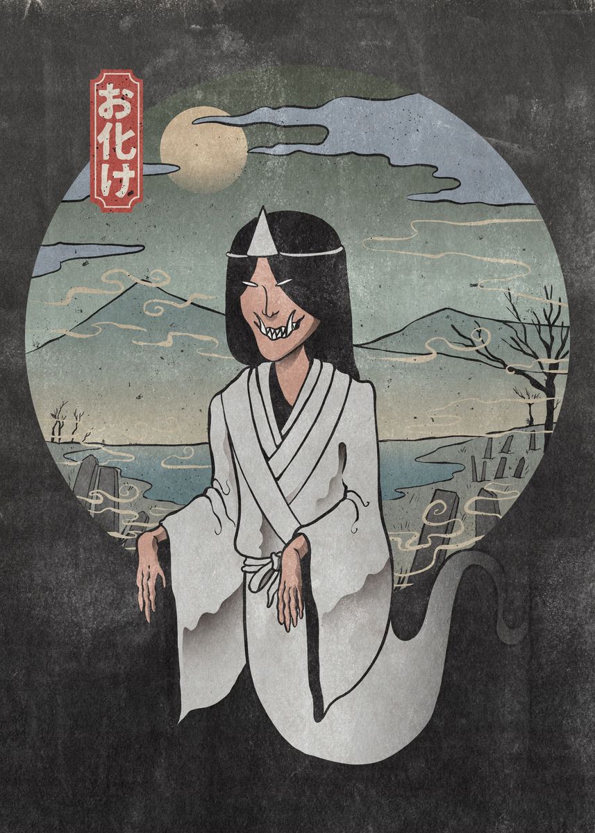 'Yukionna yokai ghost ' Poster, picture, metal print, paint by iqbal ...