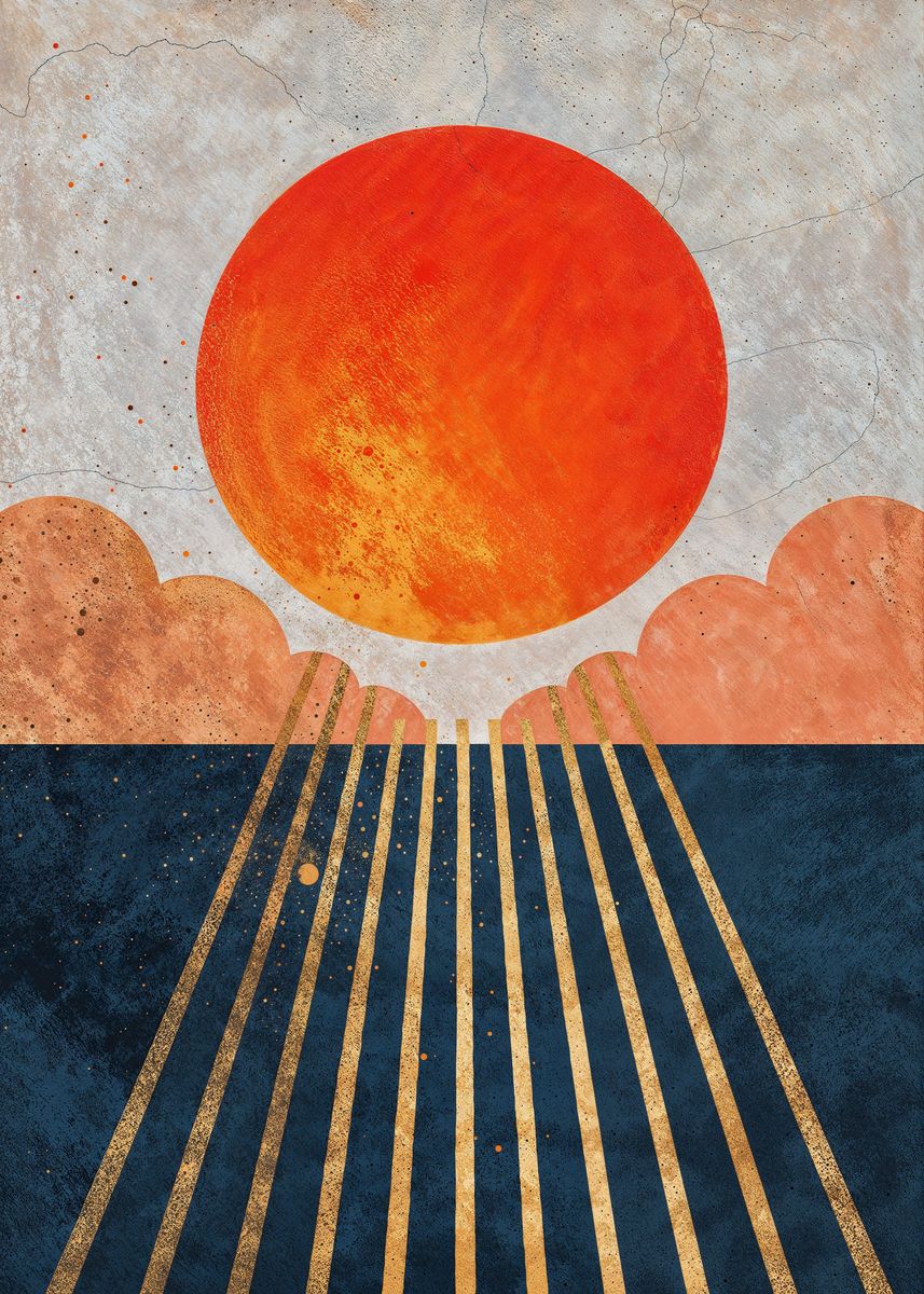 'Solar Flare' Poster, picture, metal print, paint by Katsu | Displate