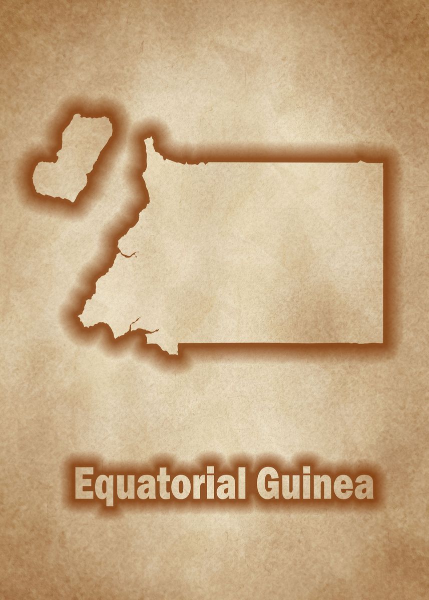 'Equatorial Guinea map glow' Poster, picture, metal print, paint by The ...