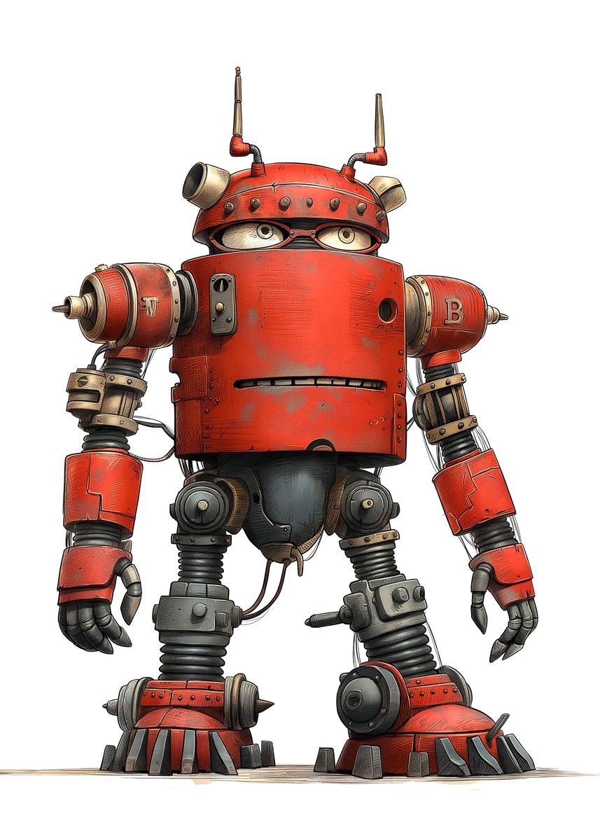 'Junk Yard Robot' Poster, picture, metal print, paint by urbanbuzz ...