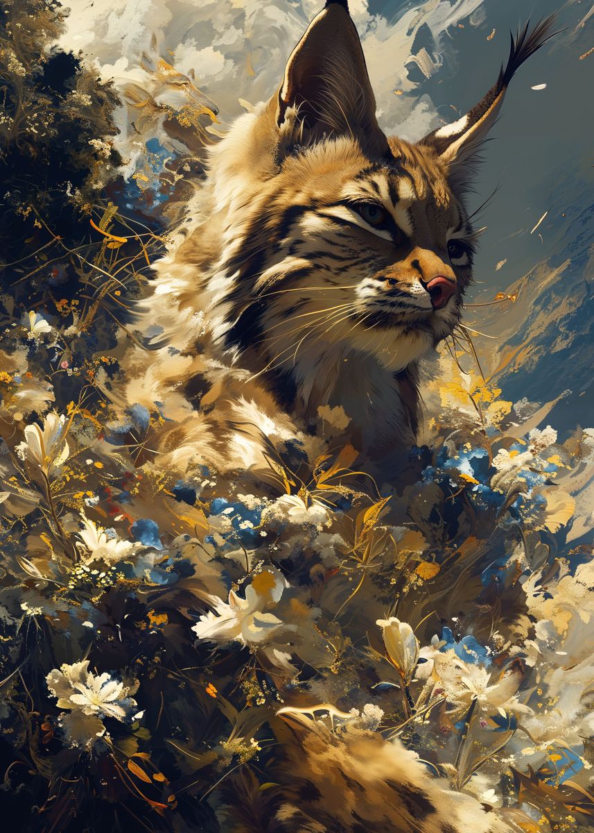 'Lynx Lush' Poster, picture, metal print, paint by Mr Relative | Displate
