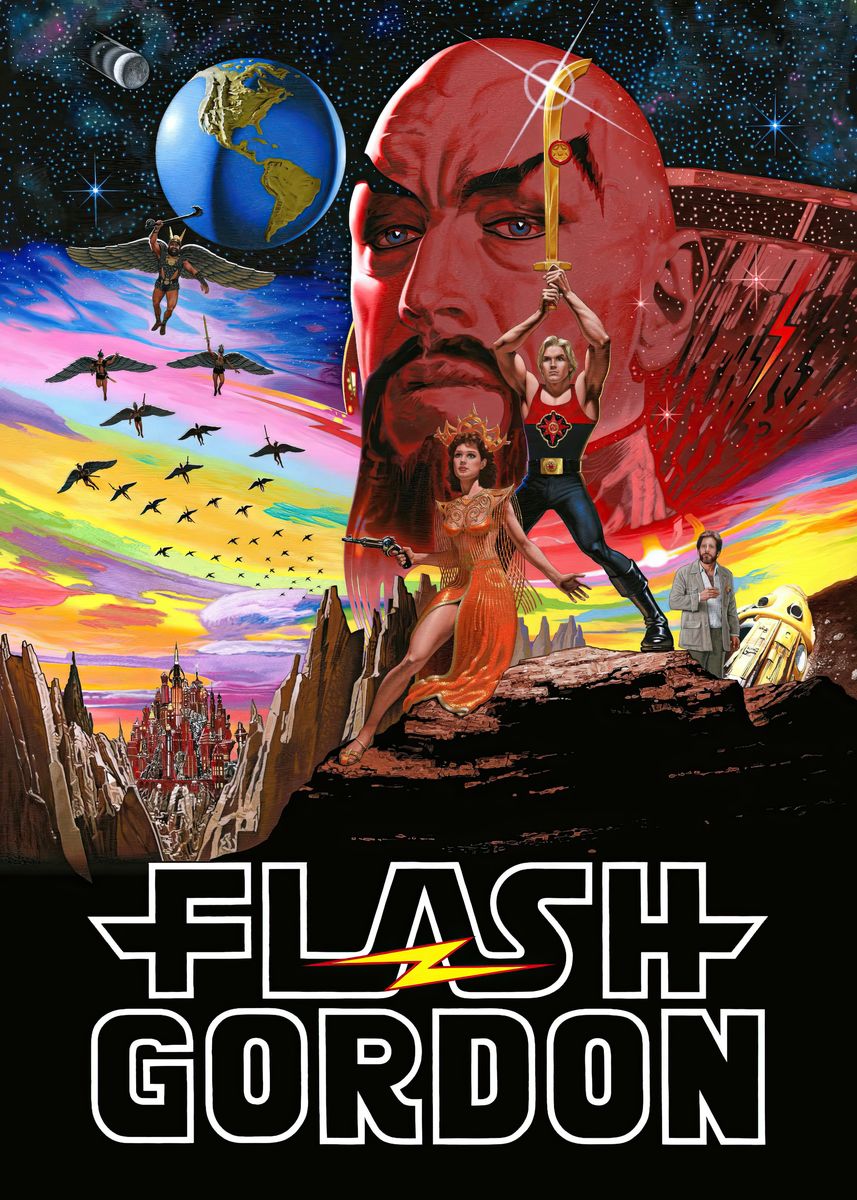 'Flash gordon' Poster, picture, metal print, paint by 80s Online | Displate