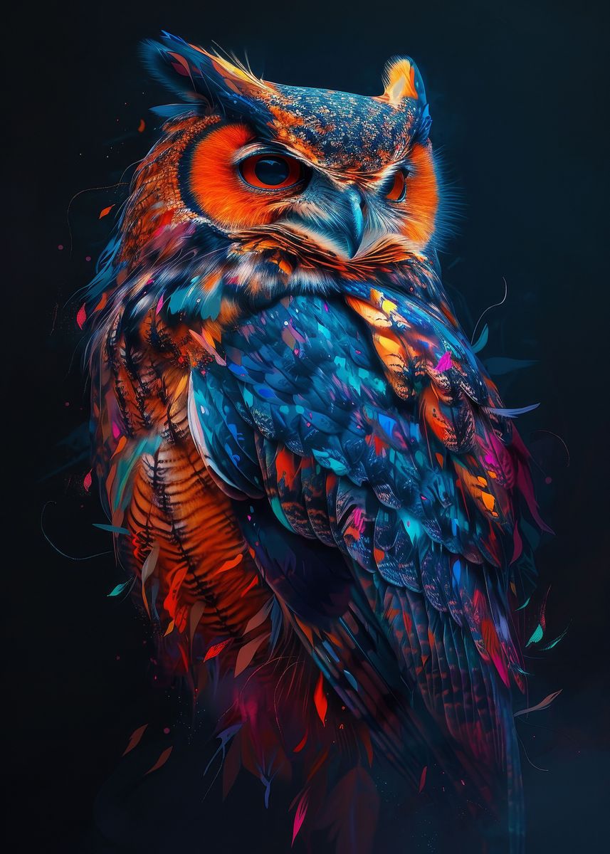 'Owl Magic' Poster, picture, metal print, paint by Alisson | Displate