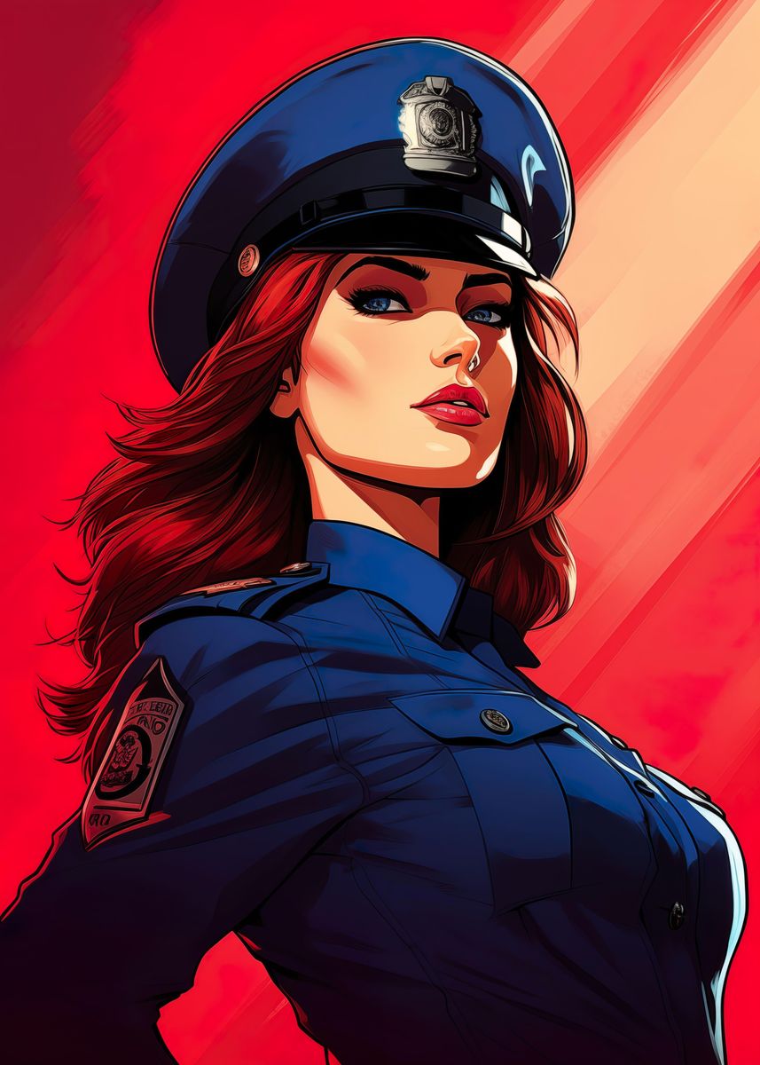'Woman Policeman' Poster, picture, metal print, paint by Roman Stasiuk ...