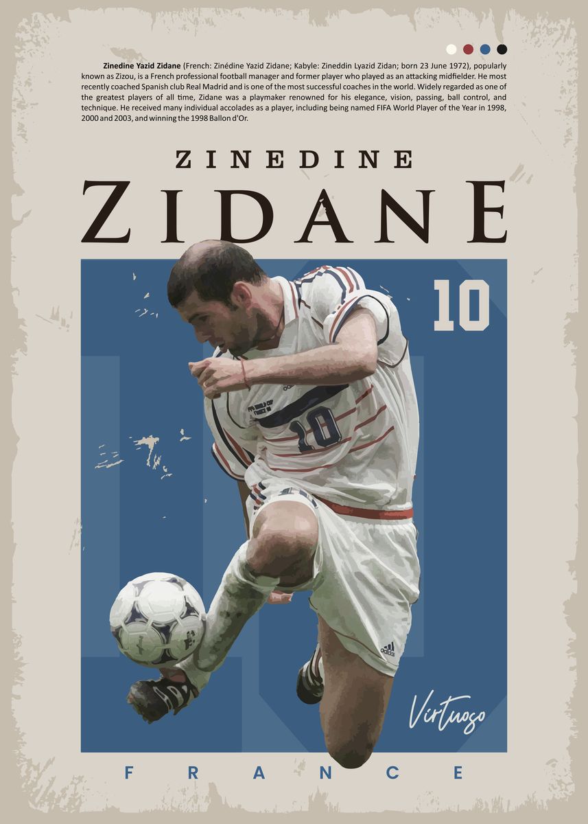 'zizou virtuoso' Poster, picture, metal print, paint by awesome posters ...