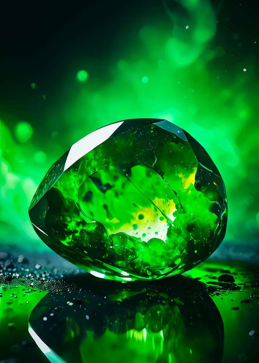 'Pure Jade Geode' Poster, picture, metal print, paint by Maxime Arbez ...