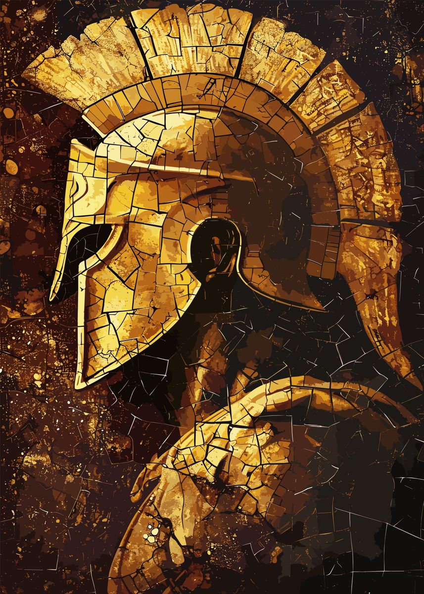 'Spartan Warrior Mosaic' Poster, picture, metal print, paint by ...