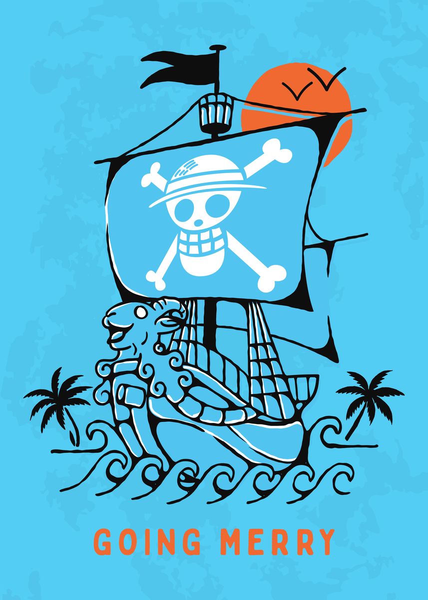 'Going Merry Pirate Ship' Poster, picture, metal print, paint by One ...