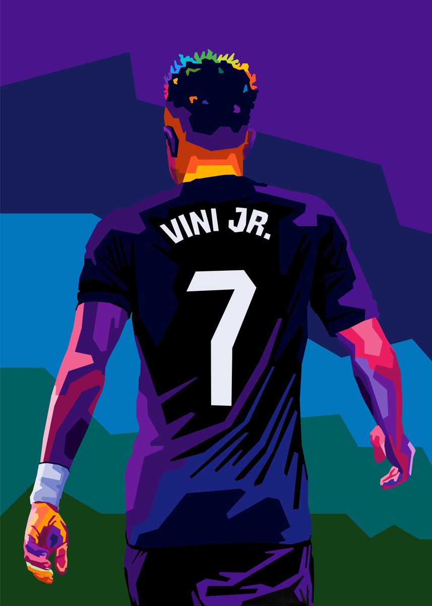 'Vini Jr Wpap Pop Art' Poster, picture, metal print, paint by Andrew ...