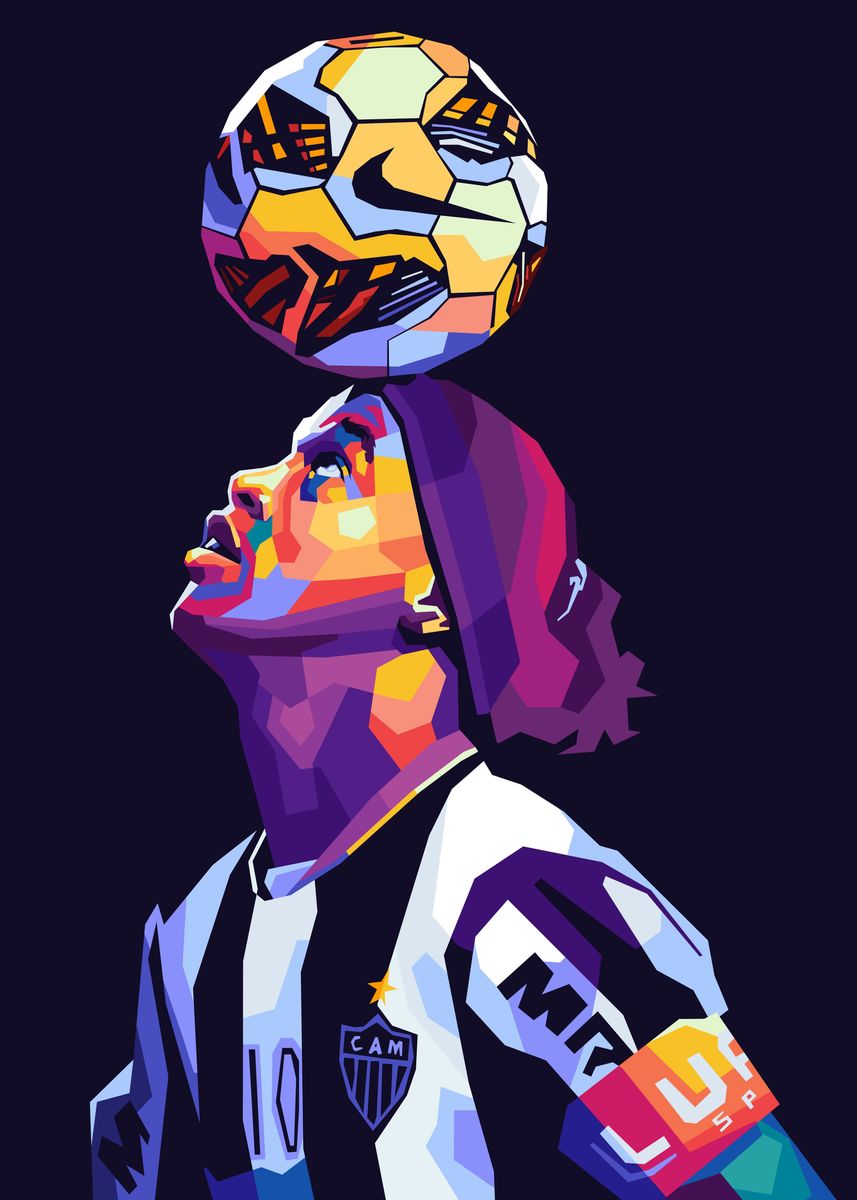 'Ronaldinho Wpap Pop Art' Poster, picture, metal print, paint by Azlan ...
