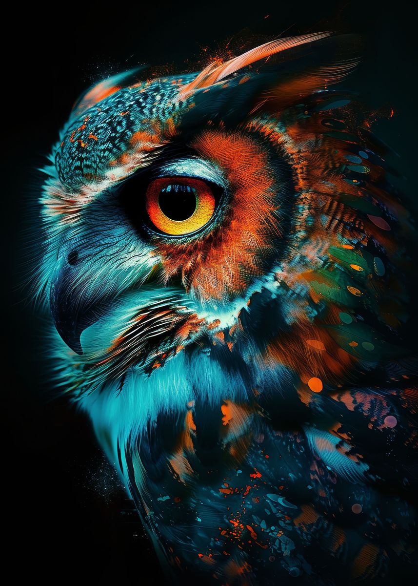 'Owl Magic' Poster, picture, metal print, paint by Alisson | Displate