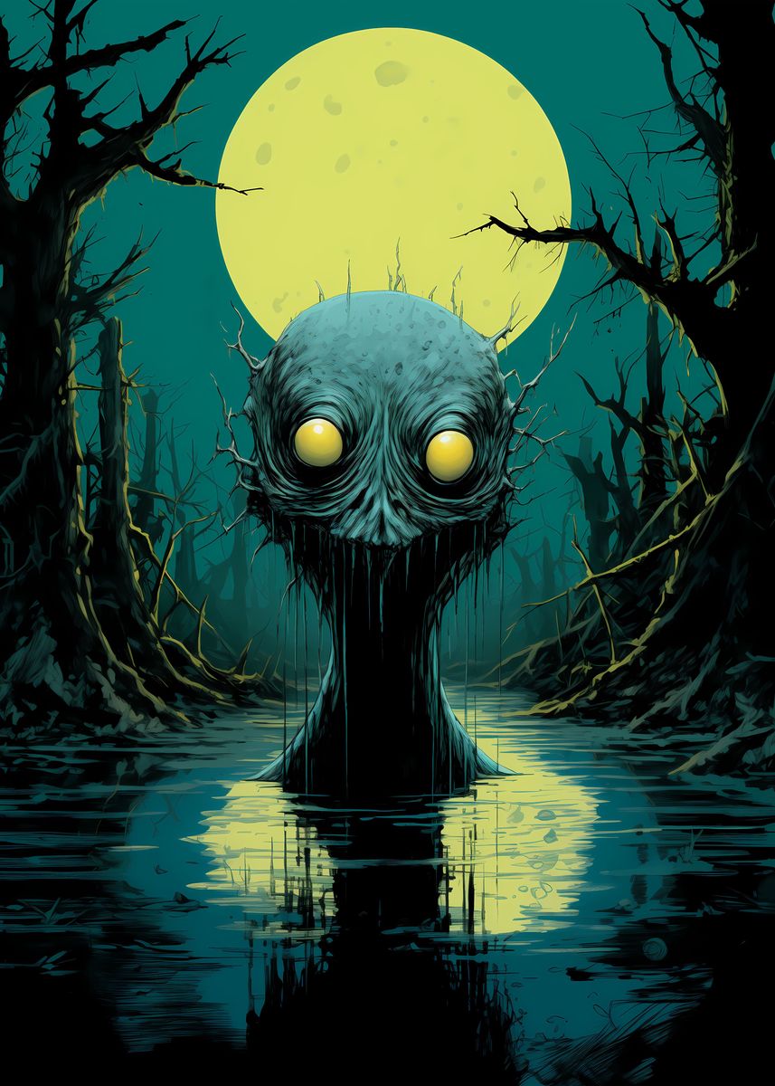 'Swamp Creature' Poster, picture, metal print, paint by Spooky Blob ...