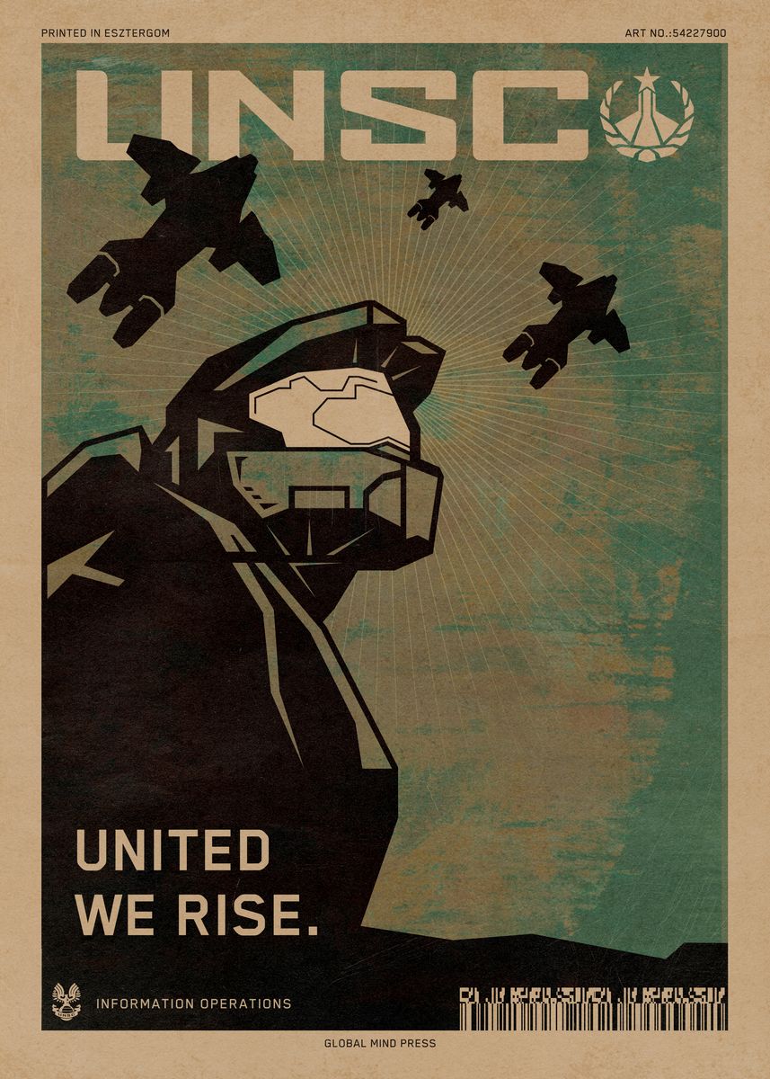 'United We Rise' Poster, picture, metal print, paint by Halo Game ...