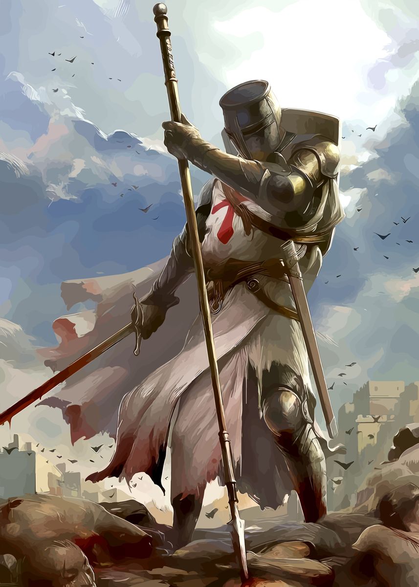 'deus vult' Poster, picture, metal print, paint by Uncul Sweet | Displate