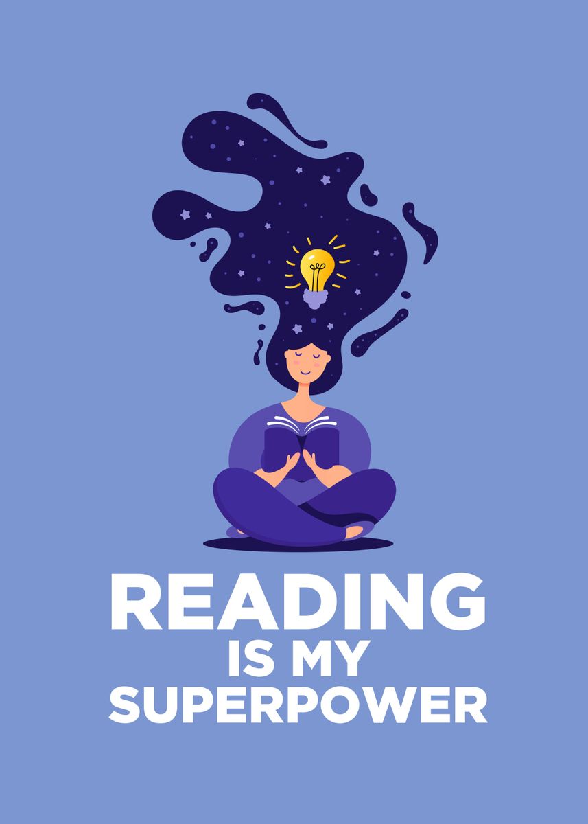 'Reading Is My Superpower' Poster, picture, metal print, paint by funk ...