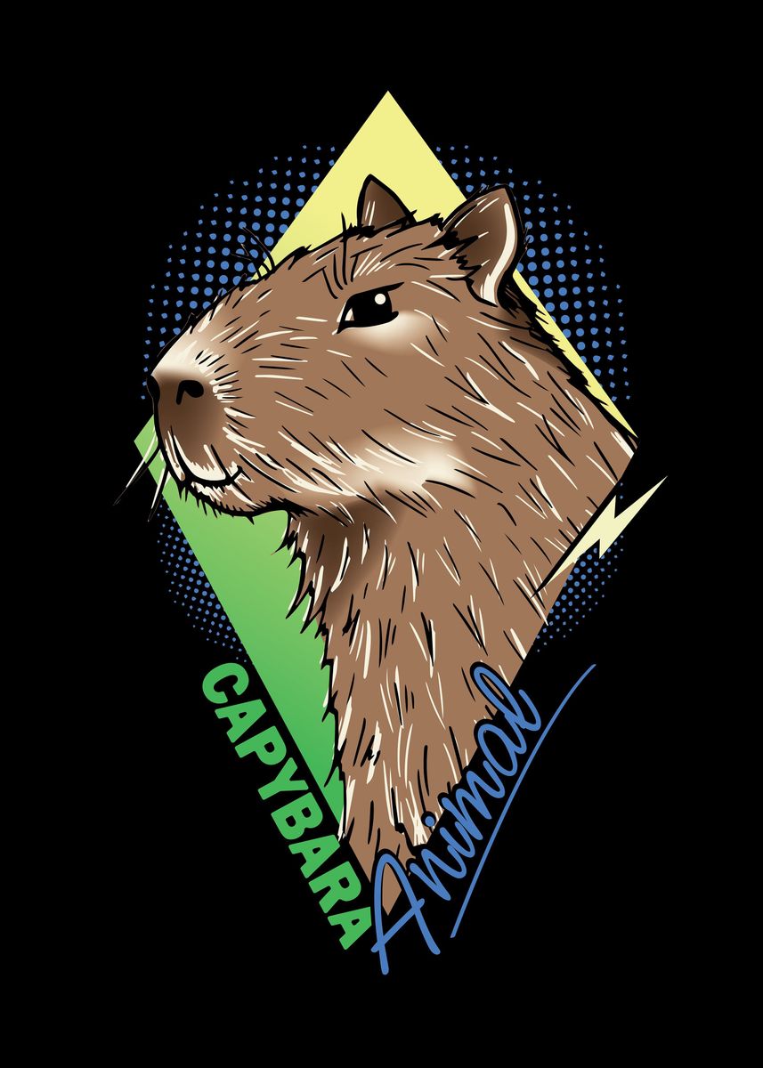 'Cute capybara' Poster, picture, metal print, paint by MARINA ...