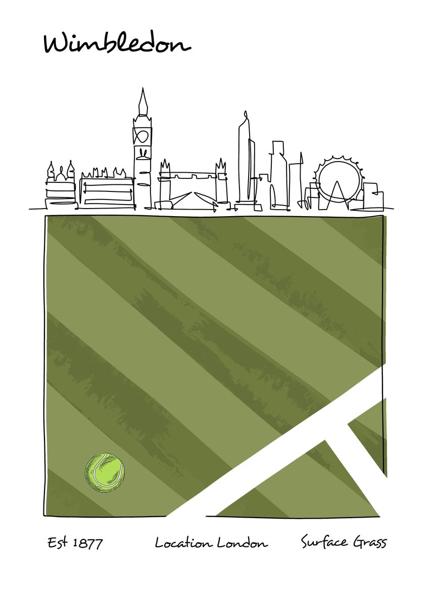 'Wimbledon' Poster, picture, metal print, paint by UNIKORN | Displate