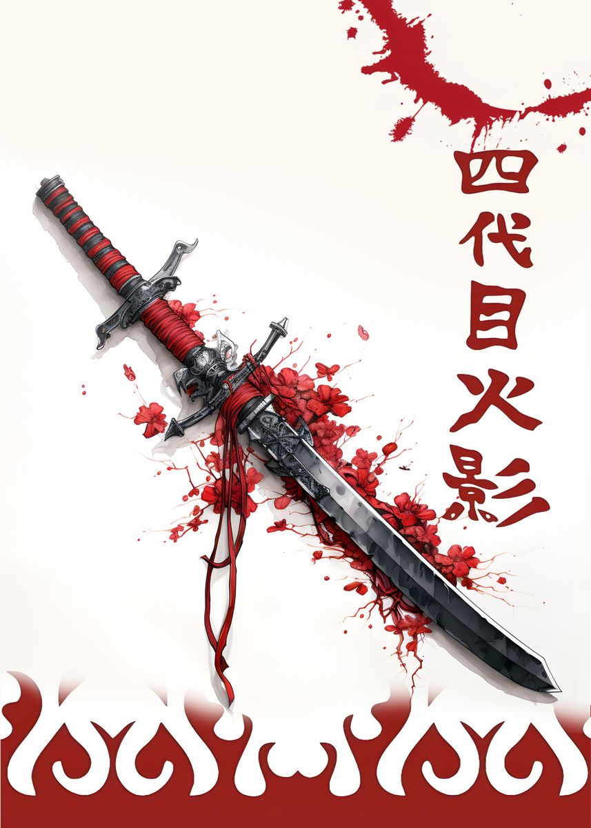 'Red Sword Anime ' Poster, picture, metal print, paint by TheMike Nigai ...