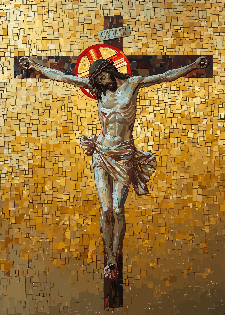 'Jesus Christ Mosaic' Poster, picture, metal print, paint by SuperNova ...