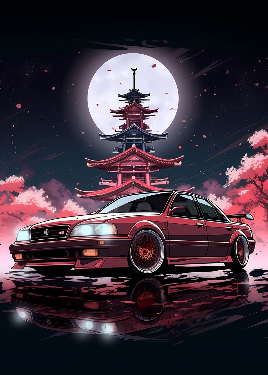 'JDM Nissan Neon City' Poster, picture, metal print, paint by sahar ...