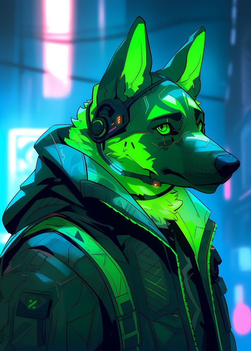 'Cyberpunk Dog' Poster, picture, metal print, paint by Spooky Blob ...