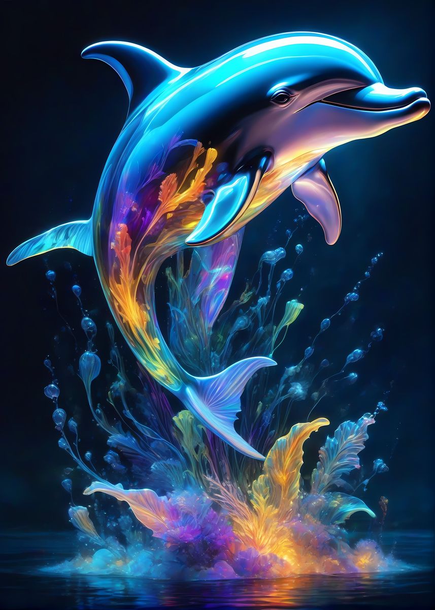 'Magic Realism Dolphin' Poster, picture, metal print, paint by Trending ...