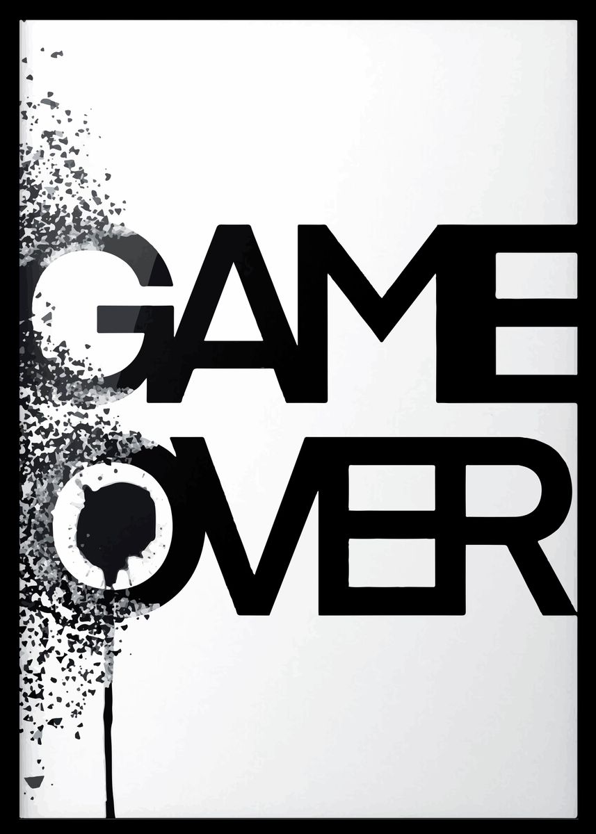 'Game Over Poster Gaming' Poster, picture, metal print, paint by Metal ...