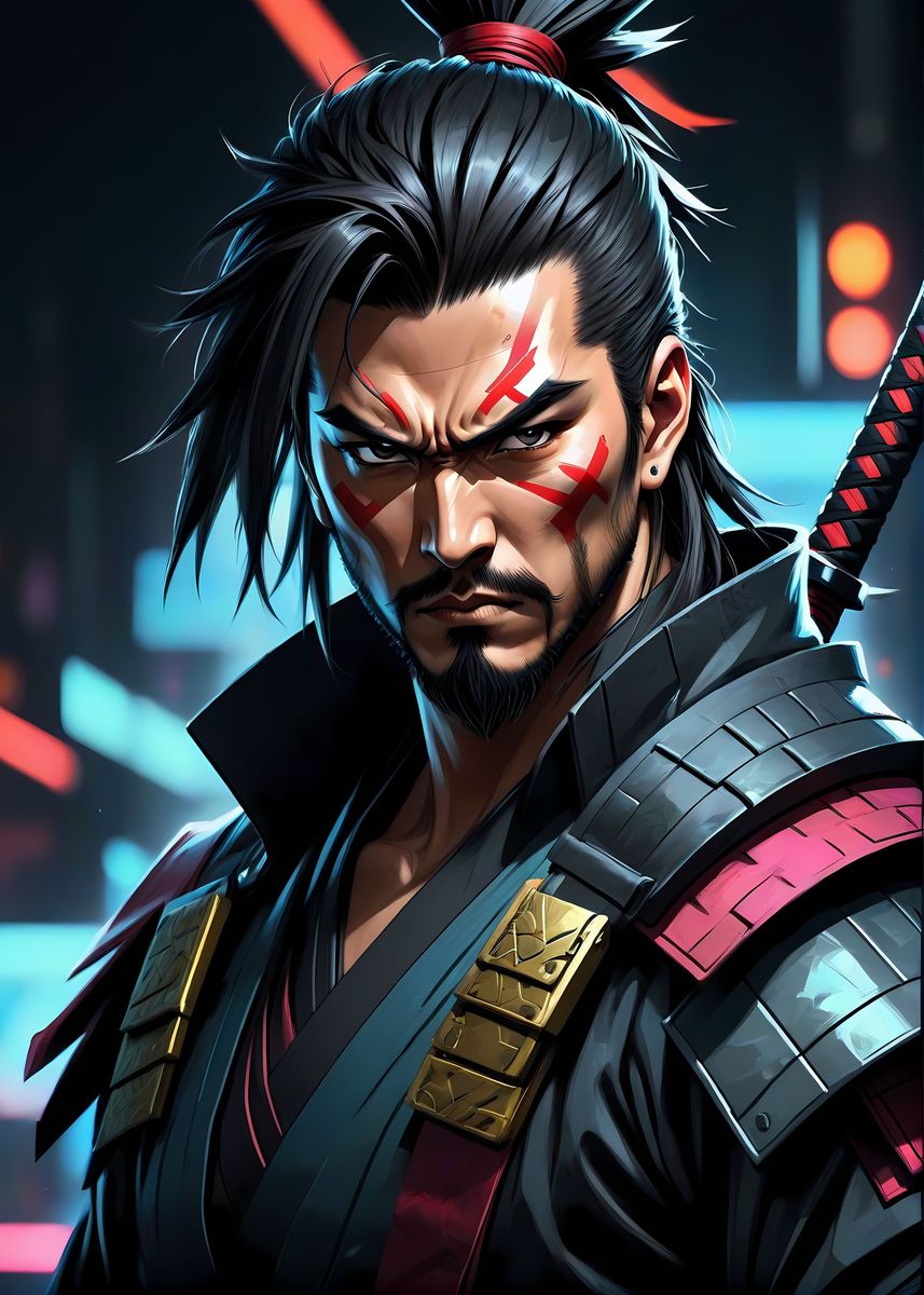 'Brutal Samurai' Poster, picture, metal print, paint by Surreal Print ...