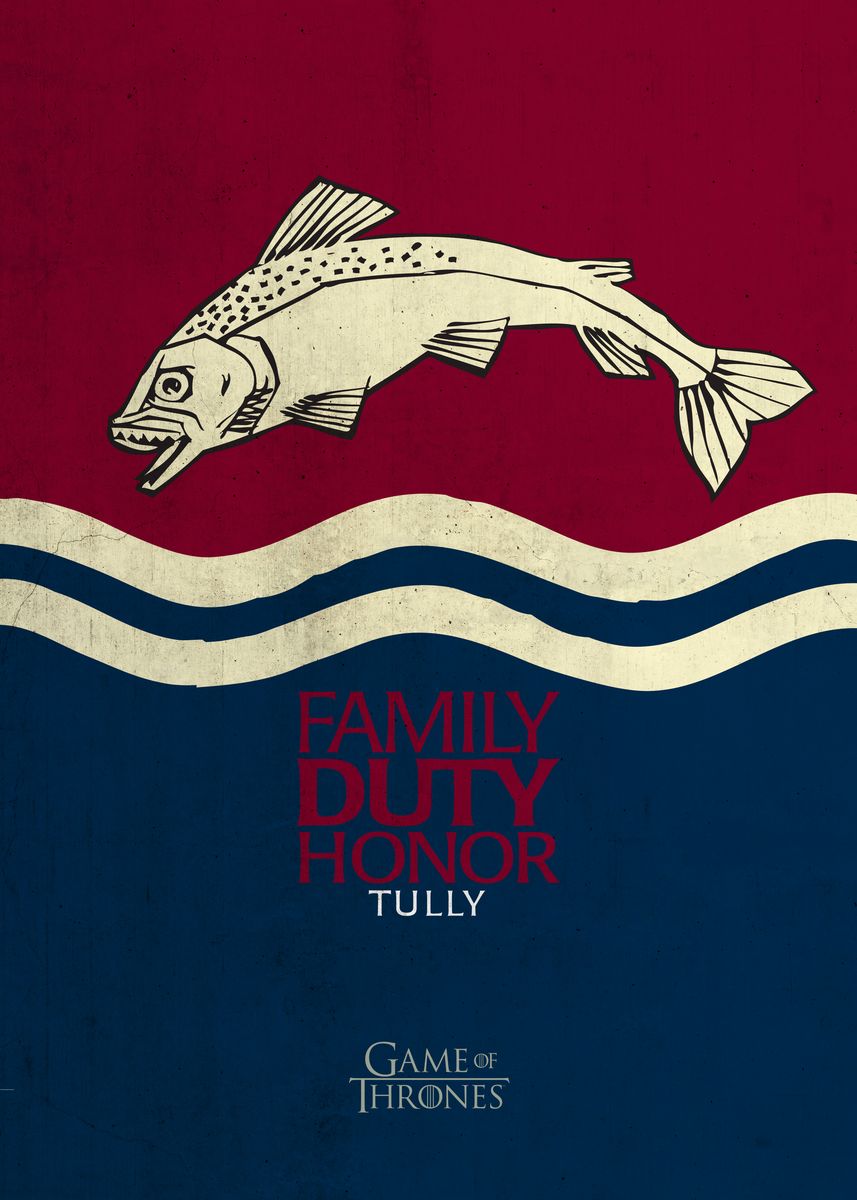 'House Tully Slogan' Poster, picture, metal print, paint by Game of ...