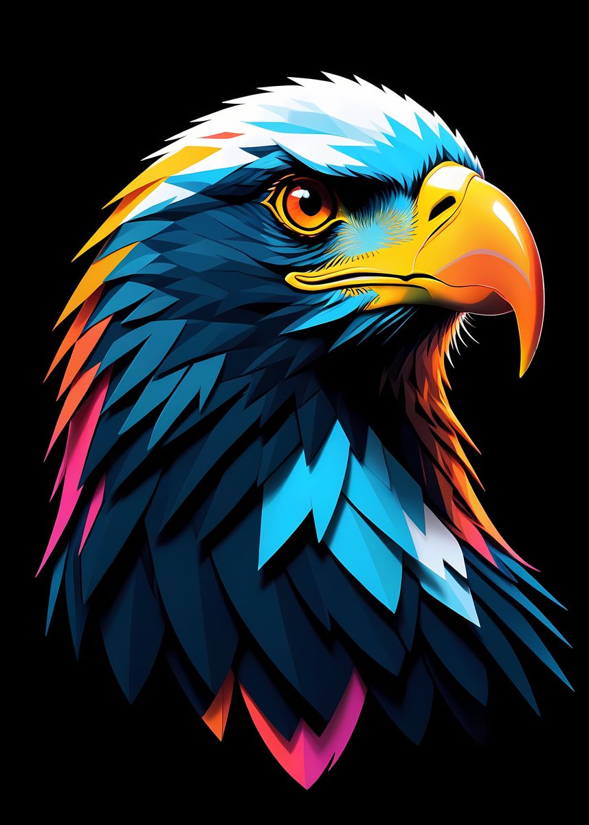 'Isometric Eagle' Poster, picture, metal print, paint by Trending Music ...