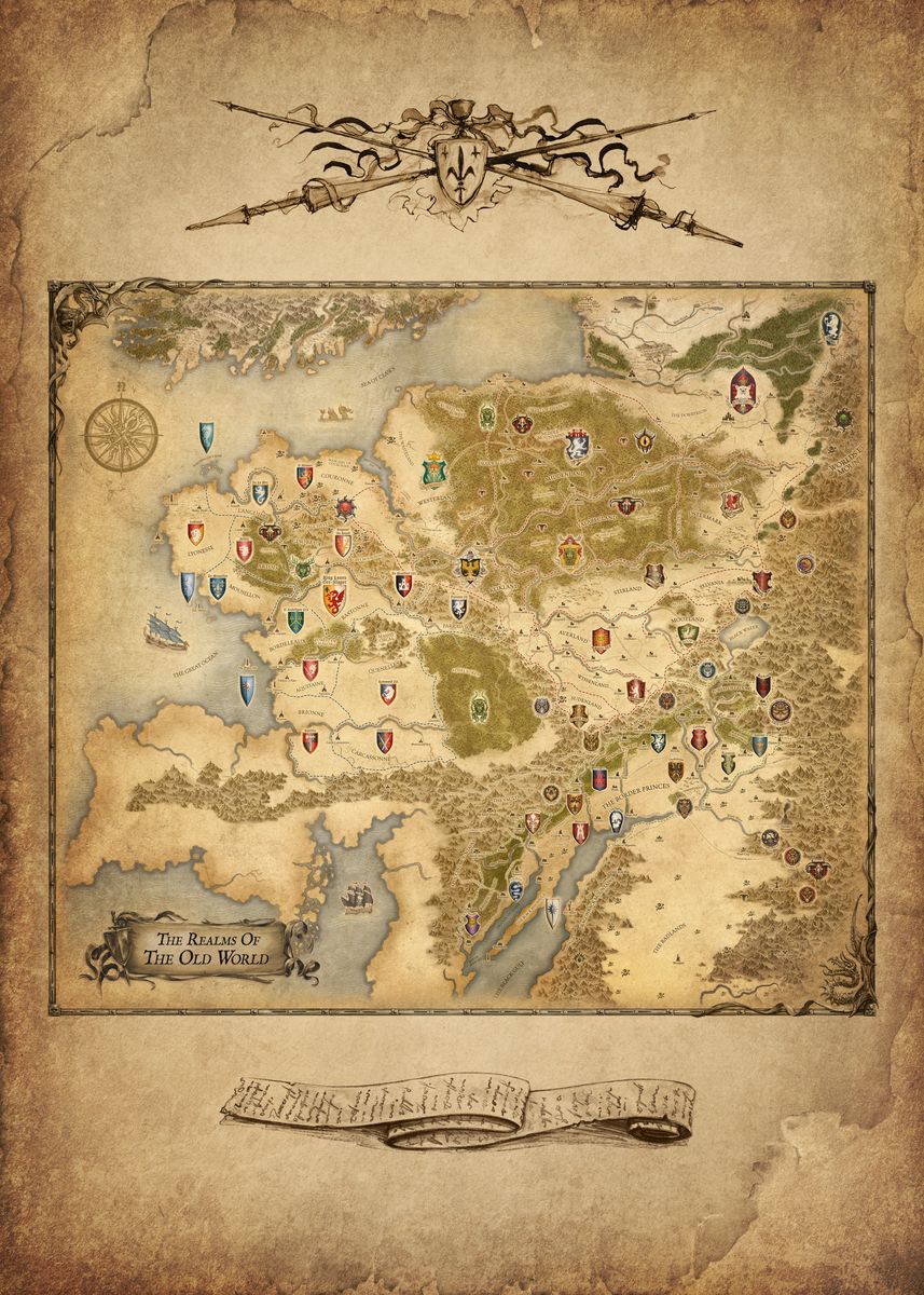 'Realms of the Old World' Poster, picture, metal print, paint by ...