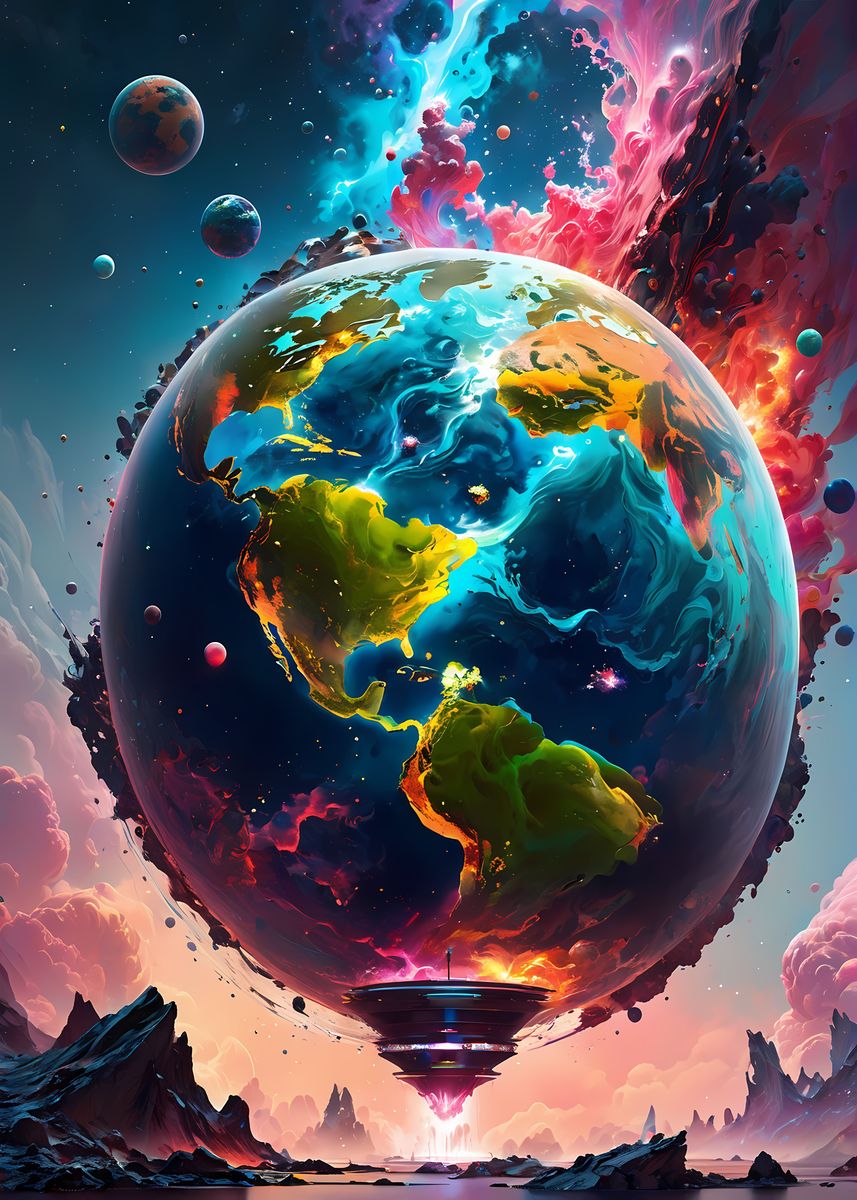 'Dream Planet' Poster, picture, metal print, paint by Surreal Print ...