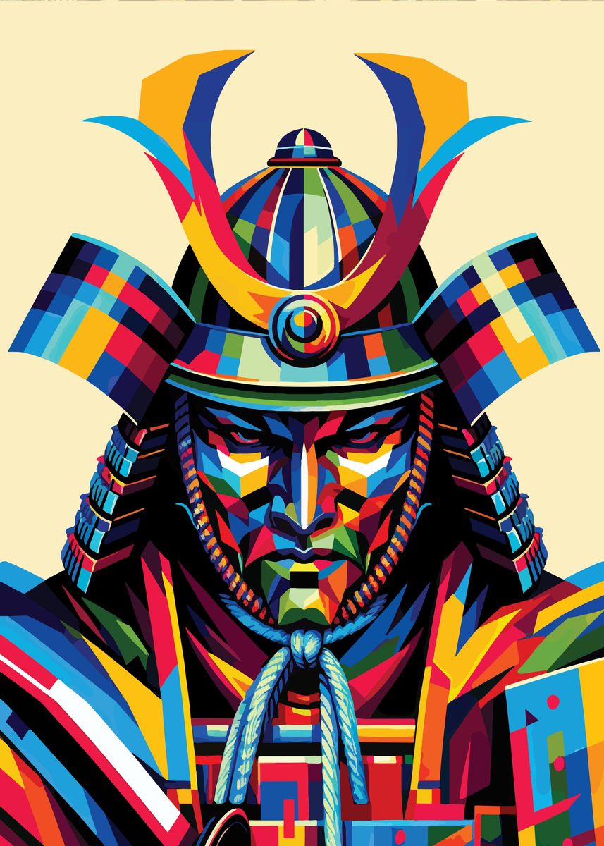 'samurai wpap pop art' Poster, picture, metal print, paint by du giang | Displate