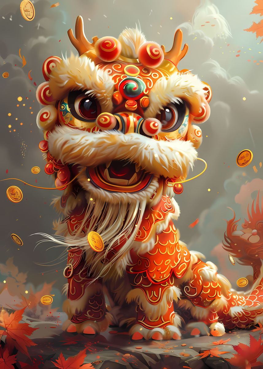 'Cartoonized Chinese Dragon' Poster, picture, metal print, paint by ...