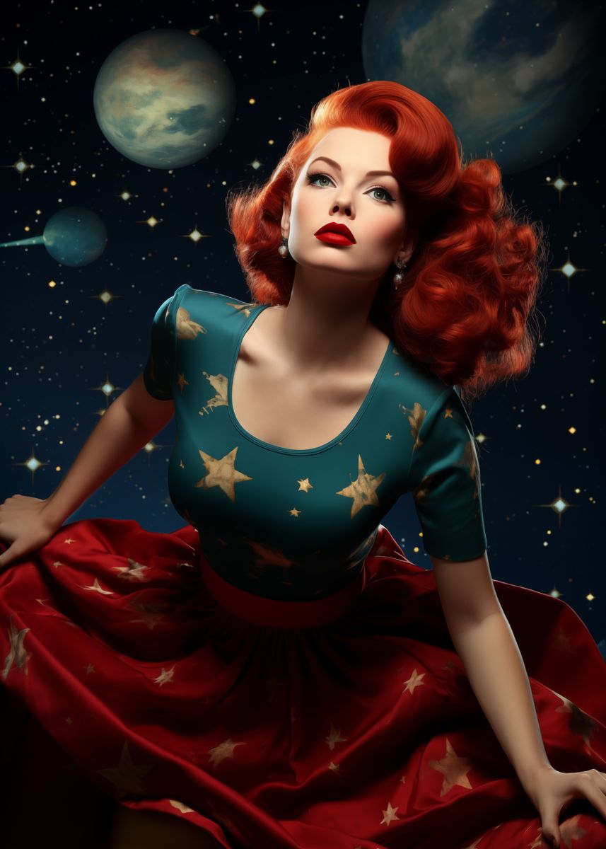 'Space Pinup No.7' Poster, picture, metal print, paint by Boot Hill ...