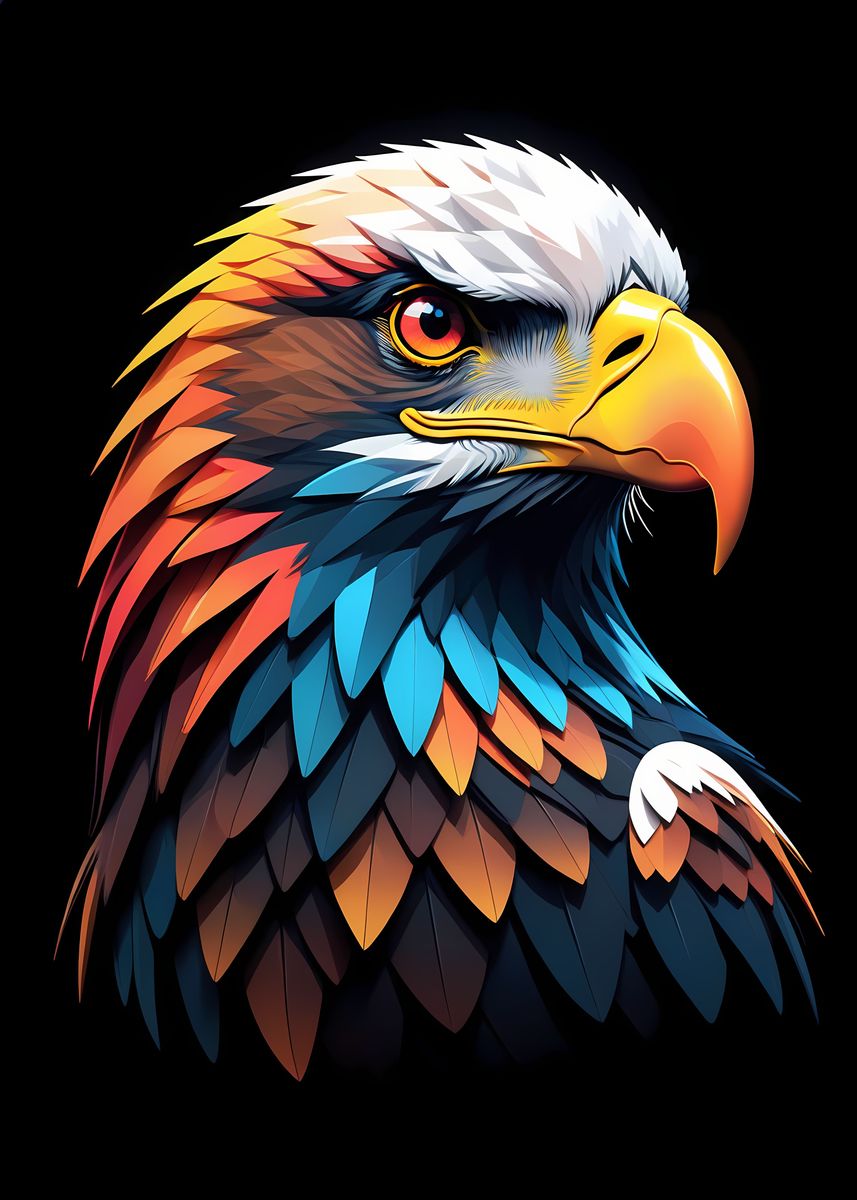 'Isometric Eagle' Poster, picture, metal print, paint by Trending Music ...