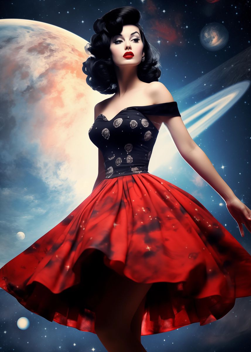 'Space Pinup No.6' Poster, picture, metal print, paint by Boot Hill ...