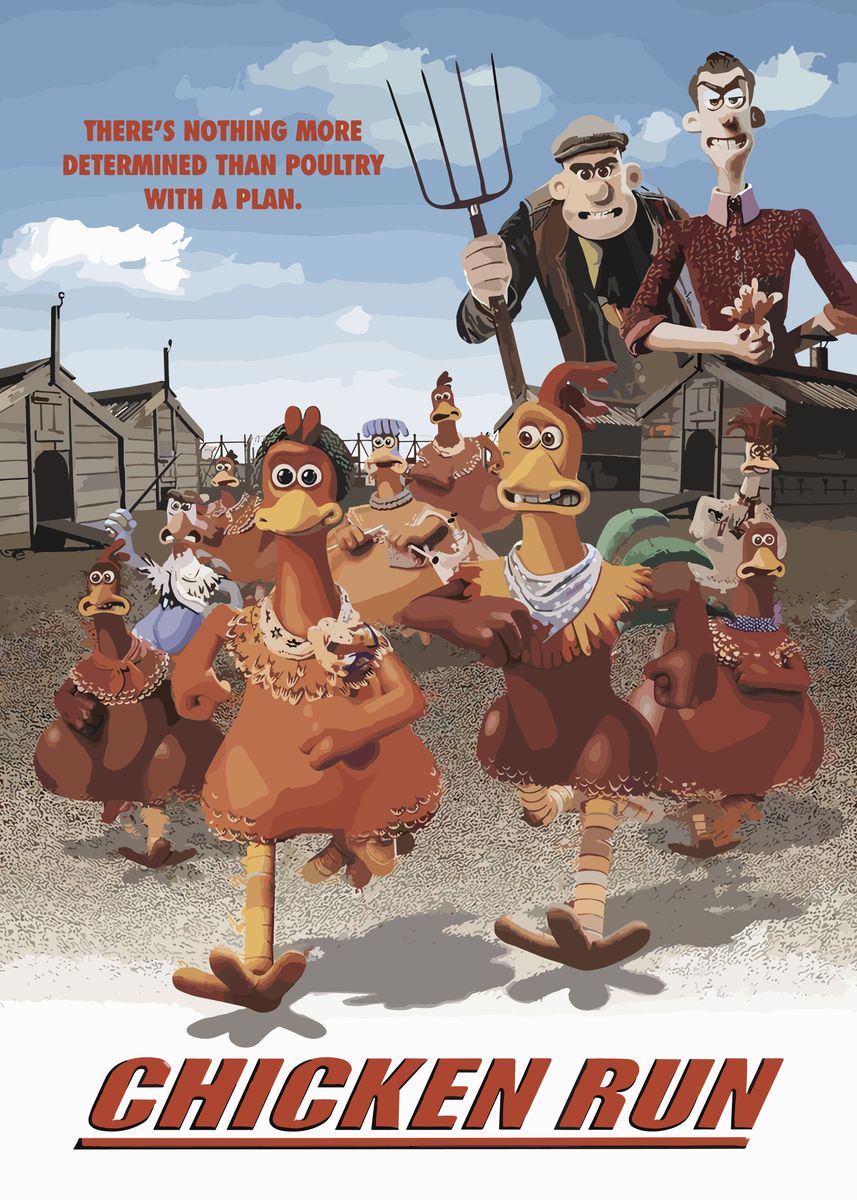 'chicken run' Poster, picture, metal print, paint by Anastasia Cyzarine ...