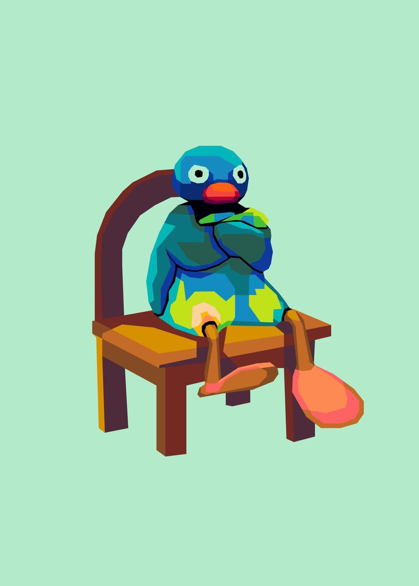 'Angry Pingu Meme' Poster, picture, metal print, paint by David Art ...