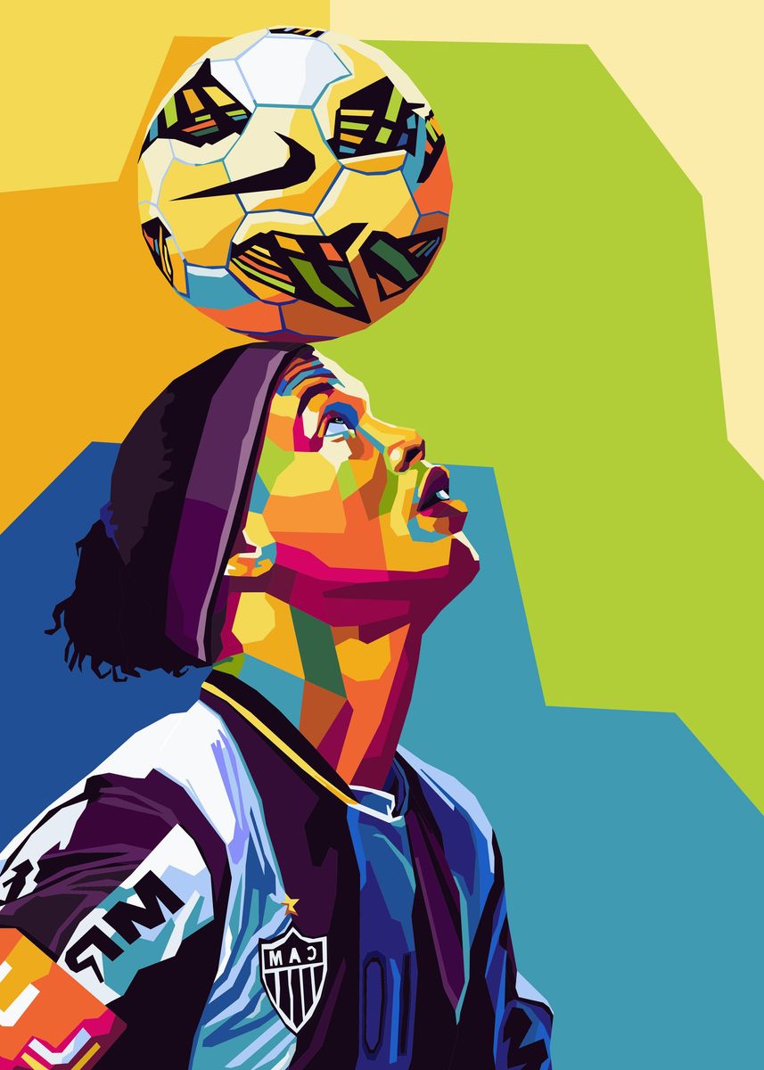 'Ronaldinho Wpap Pop Art' Poster, picture, metal print, paint by Hames ...