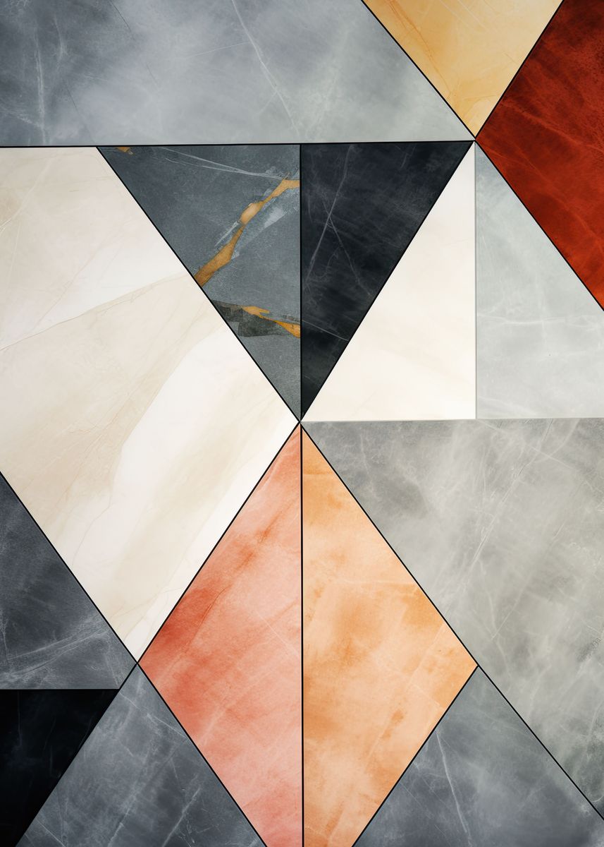 'Marble Stone Geometric ' Poster, picture, metal print, paint by ...