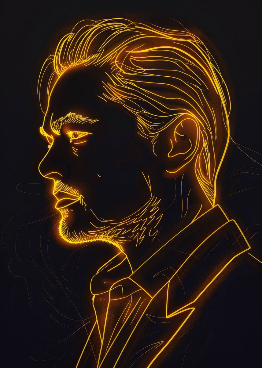 'Leonardo Golden Neon' Poster, picture, metal print, paint by Morgan ...