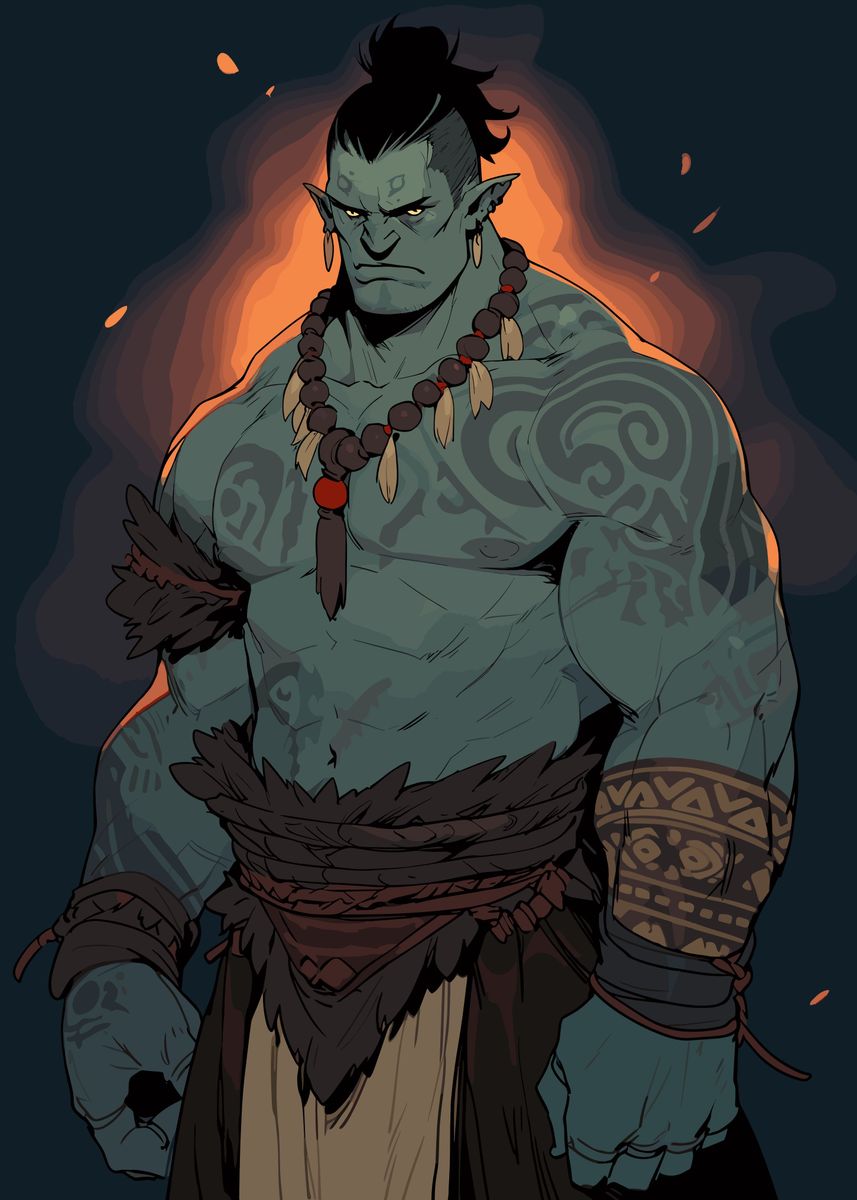 'Epic Orc Warrior' Poster, picture, metal print, paint by SuperNova ...