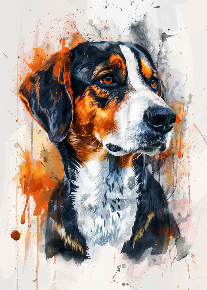 'Foxhound Watercolor' Poster, picture, metal print, paint by Henning ...