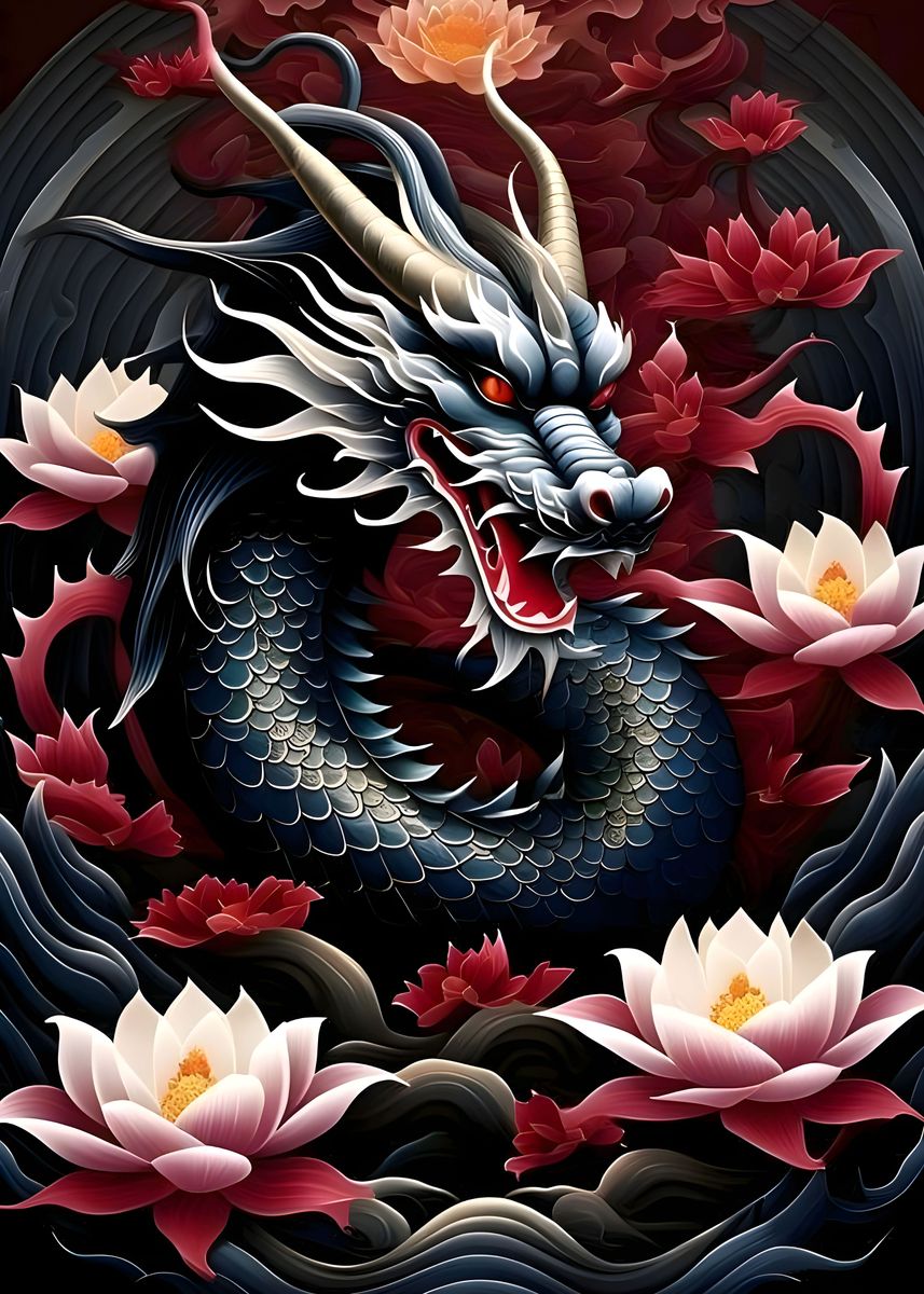 'dragon snake' Poster, picture, metal print, paint by pixar icia | Displate